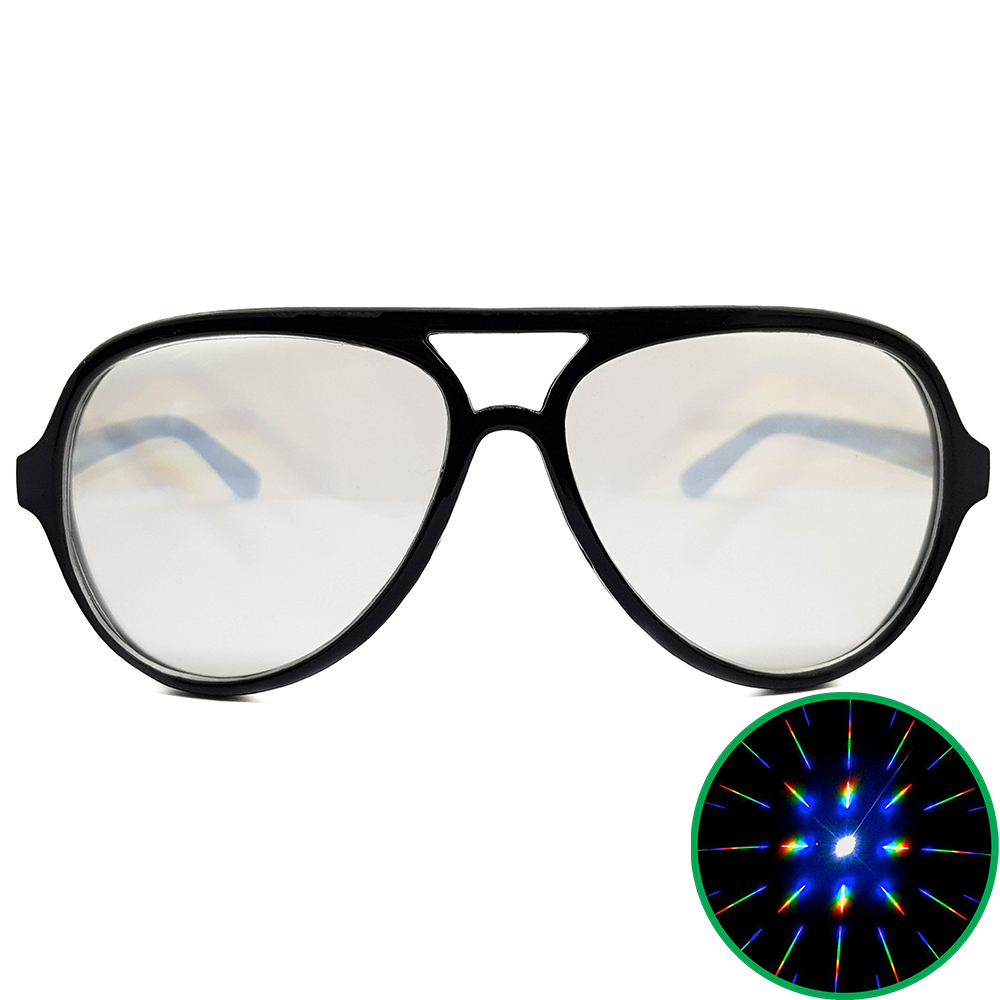 Black Aviator Diffraction Glasses – Euphorium Store